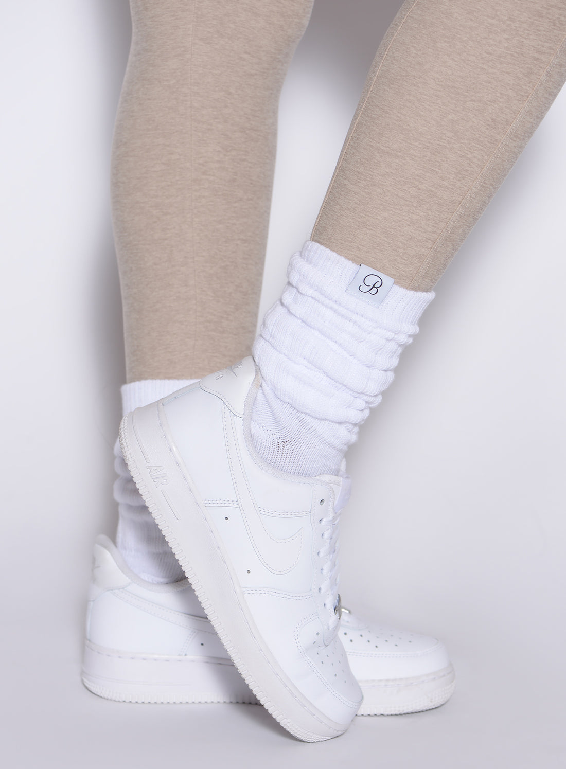 Women's White Slouch Socks | Bombshell Sportswear