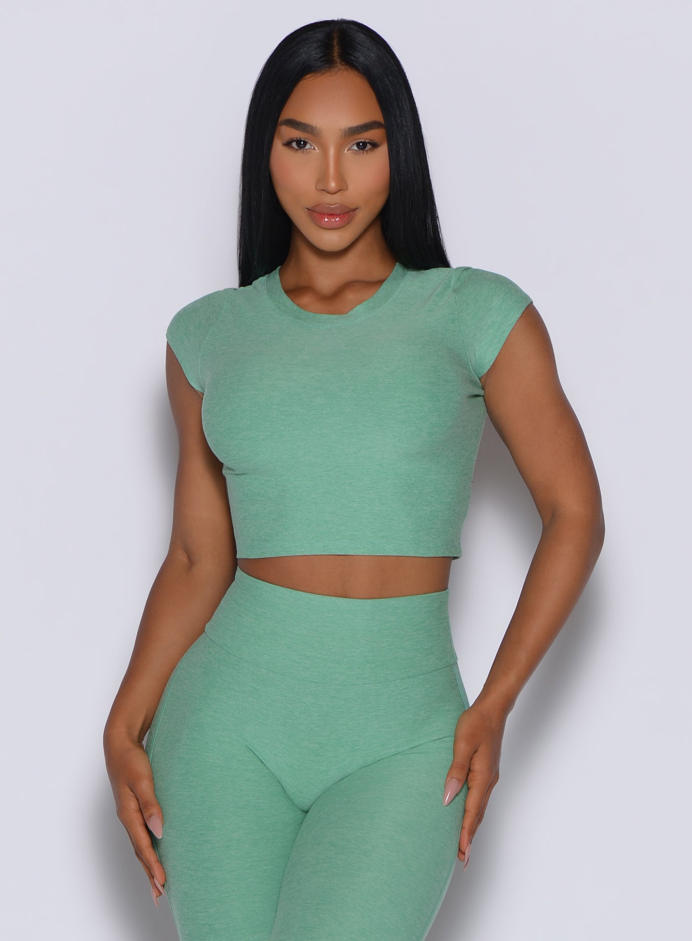 Fit Fam Active Tee | Sage | Bombshell Sportswear