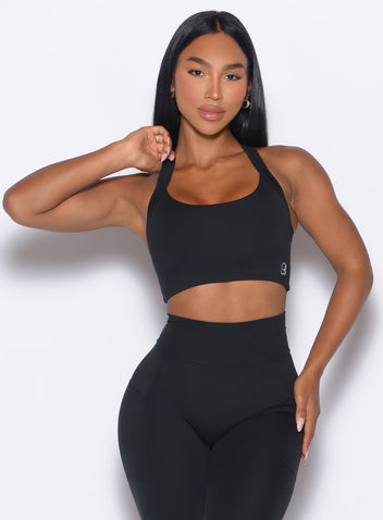 Black Training Thick Strap Sports Bra | Bombshell Sportswear