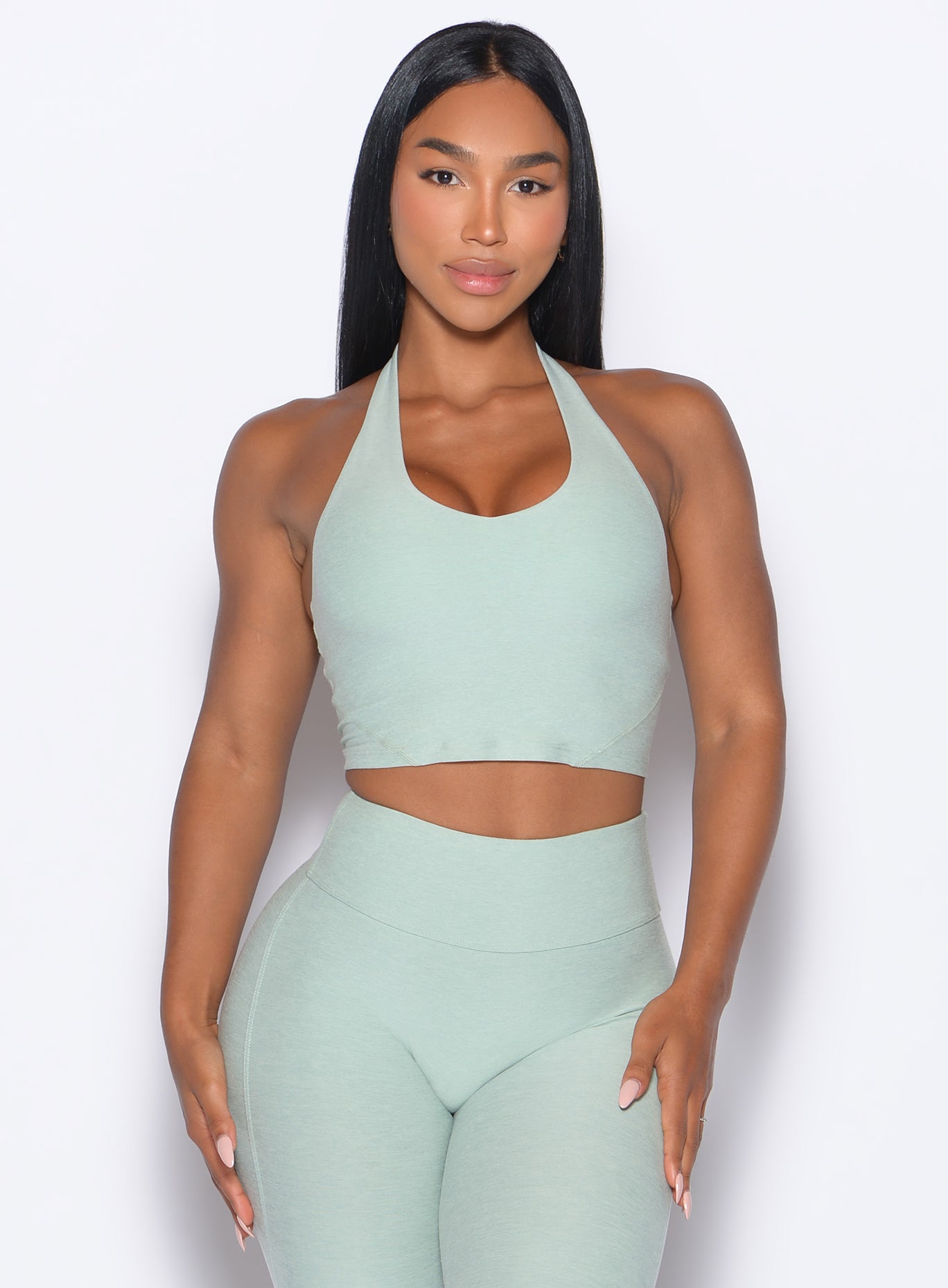 Lift Halter Tank | Soft Aloe | Bombshell Sportswear