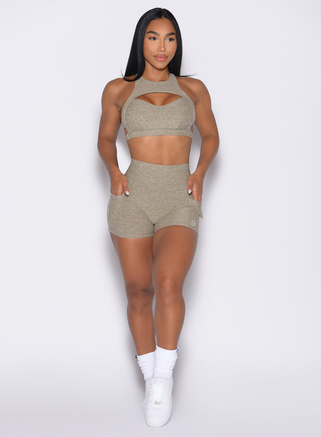 V Back Shorts | Toasted Sugar | Bombshell Sportswear