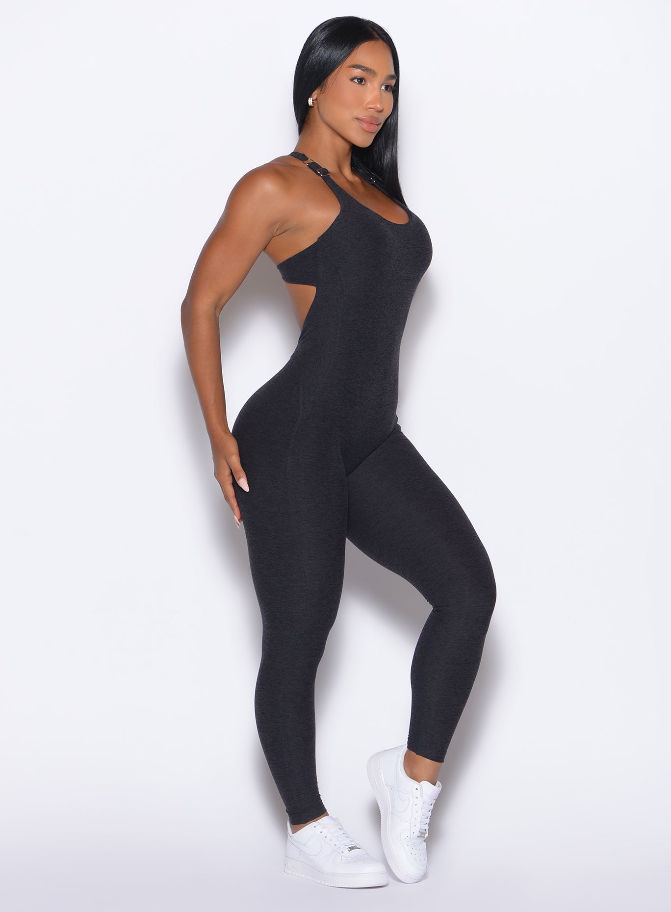 Athletic Bodysuit | Heathered Black | Bombshell Sportswear