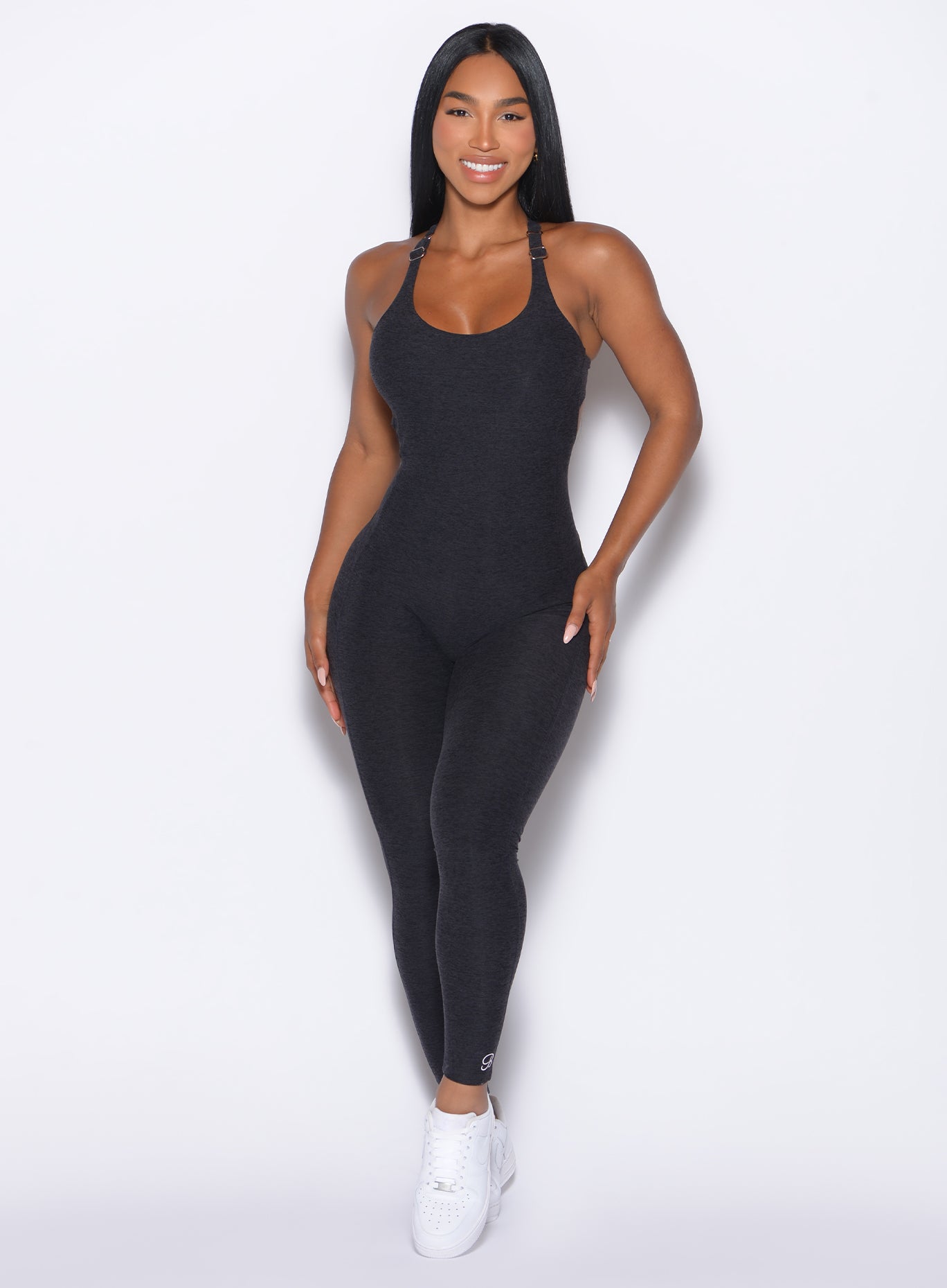 Athletic Bodysuit | Heathered Black | Bombshell Sportswear