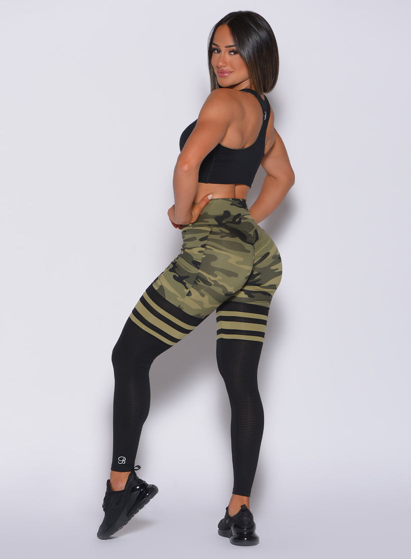 Scrunch Thigh-Highs | Bright Army Camo | Bombshell Sportswear